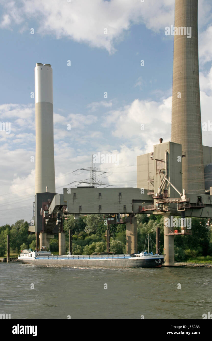 rhine power station coal power station cooling tower firmament sky ...