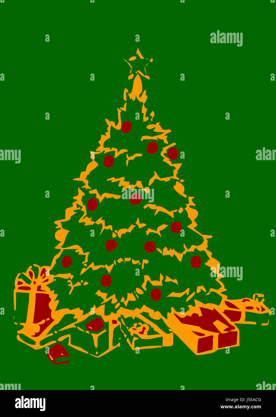 fir tree parcel christmas tree presents packets packages gifts ...