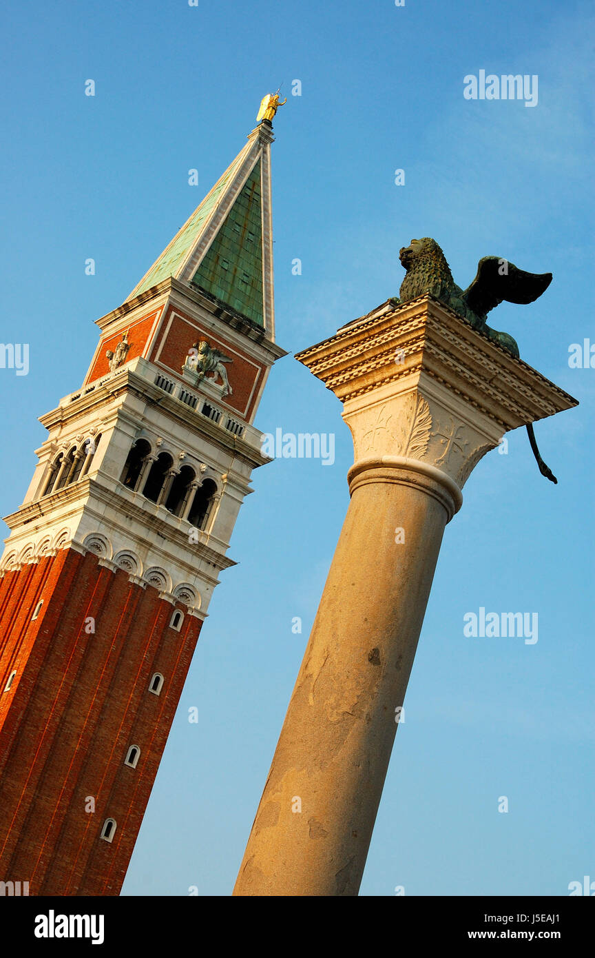 tower and column,venice,italy Stock Photo - Alamy