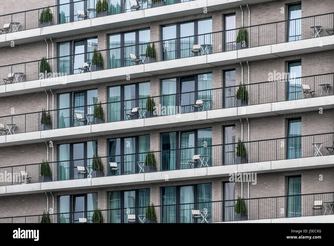 apartment building balcony facade - residential building Stock Photo ...