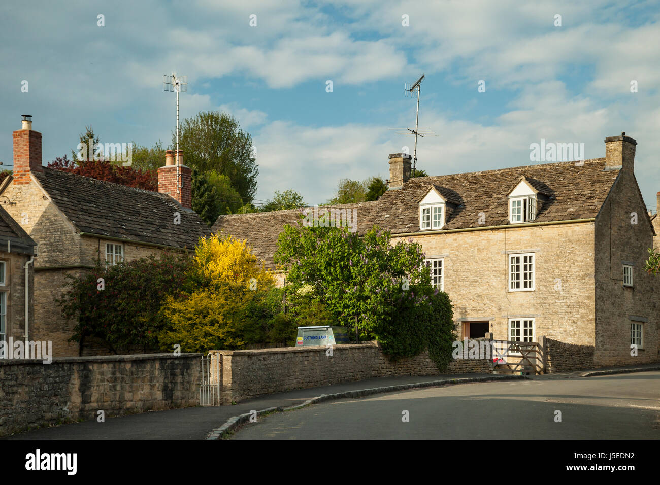 Spring afternoon in the Cotswold village of North Cerney ...