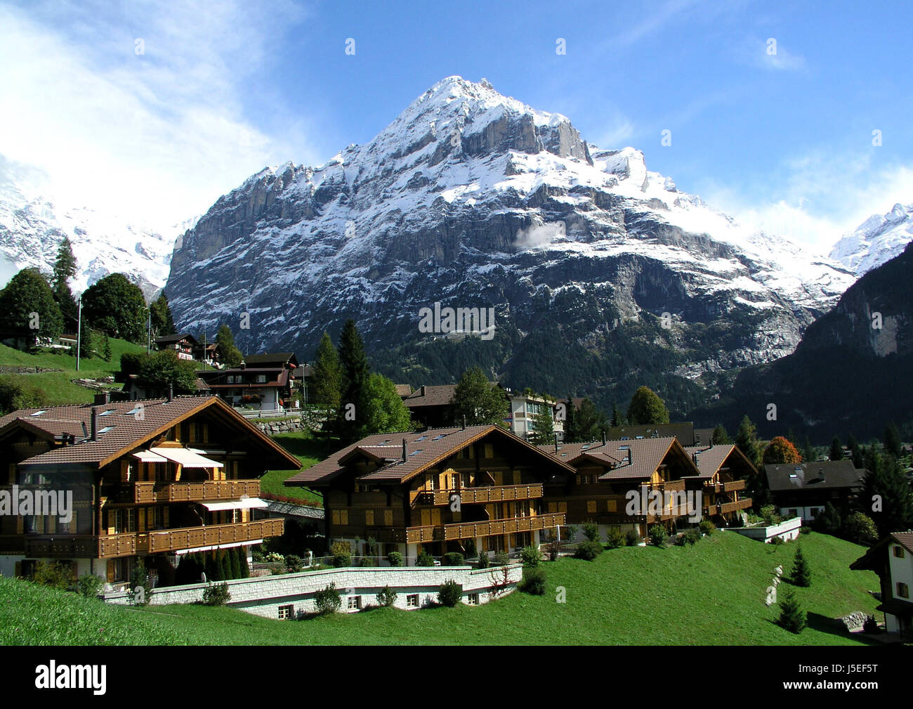 houses alps framehouse switzerland massif snow blue houses tree trees ...