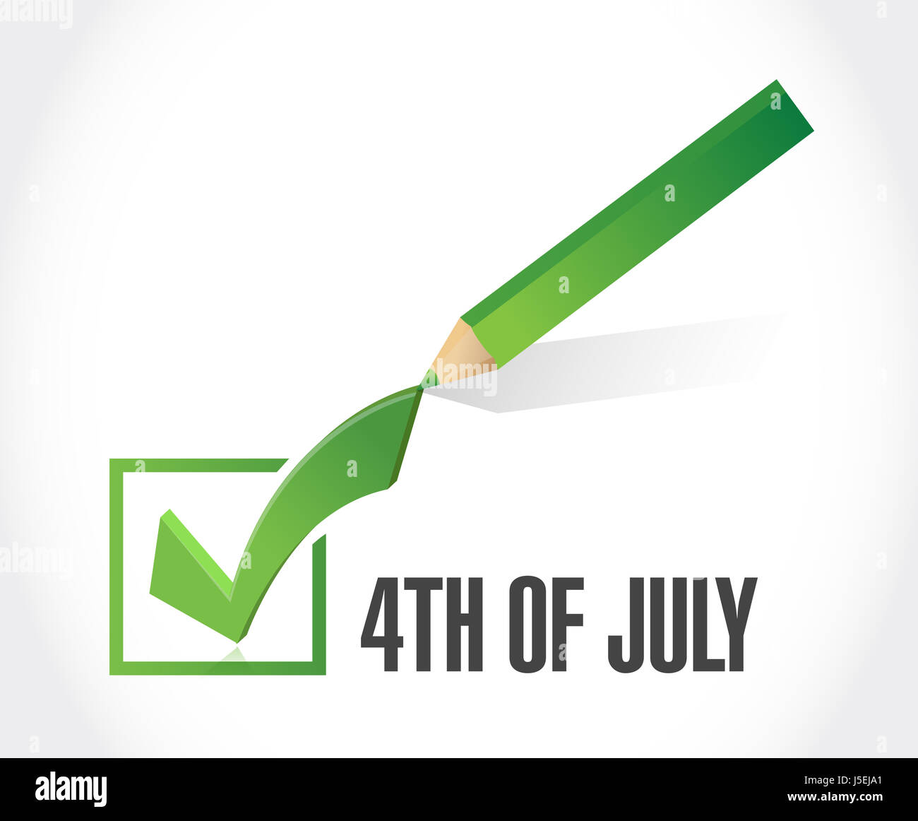 4th of July check mark sign concept illustration design isolated over ...