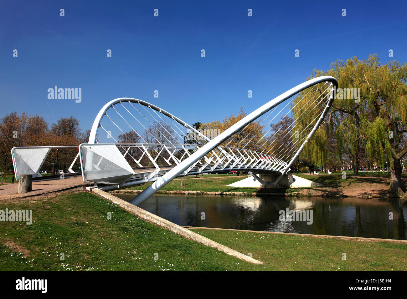 The Butterfly Bridge over the River Great Ouse, Bedford town ...