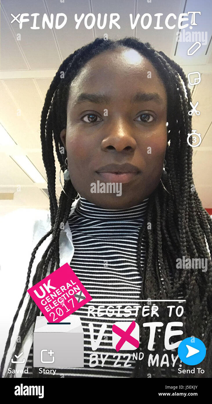 PICTURE POSED BY MODEL Undated photo using the Snapchat filter that is ...
