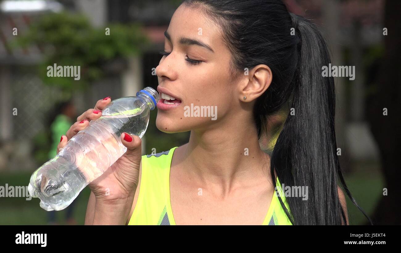 Female Drinking Water Stock Photo - Alamy