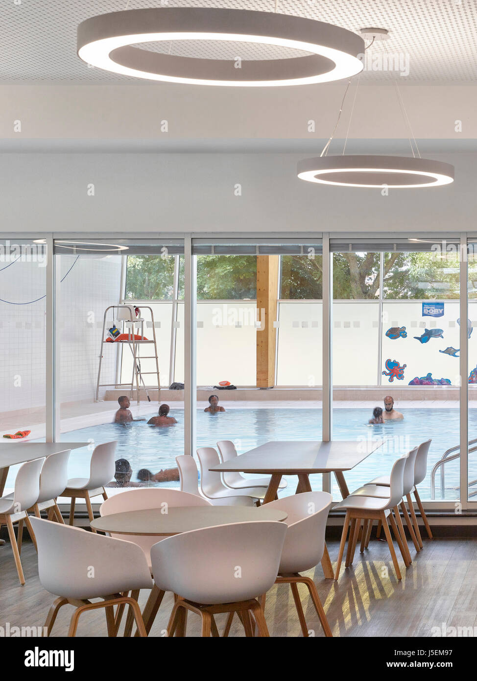 Cafe and pool. Heston Leisure Centre, Hounslow, United Kingdom ...
