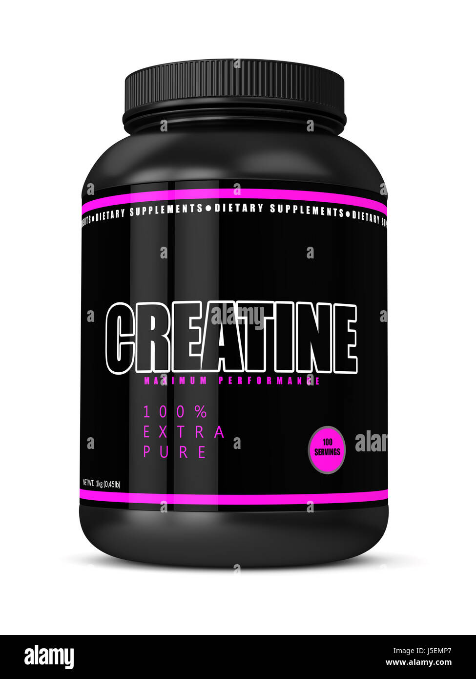 3d render of creatine bottle isolated over white background Stock Photo ...