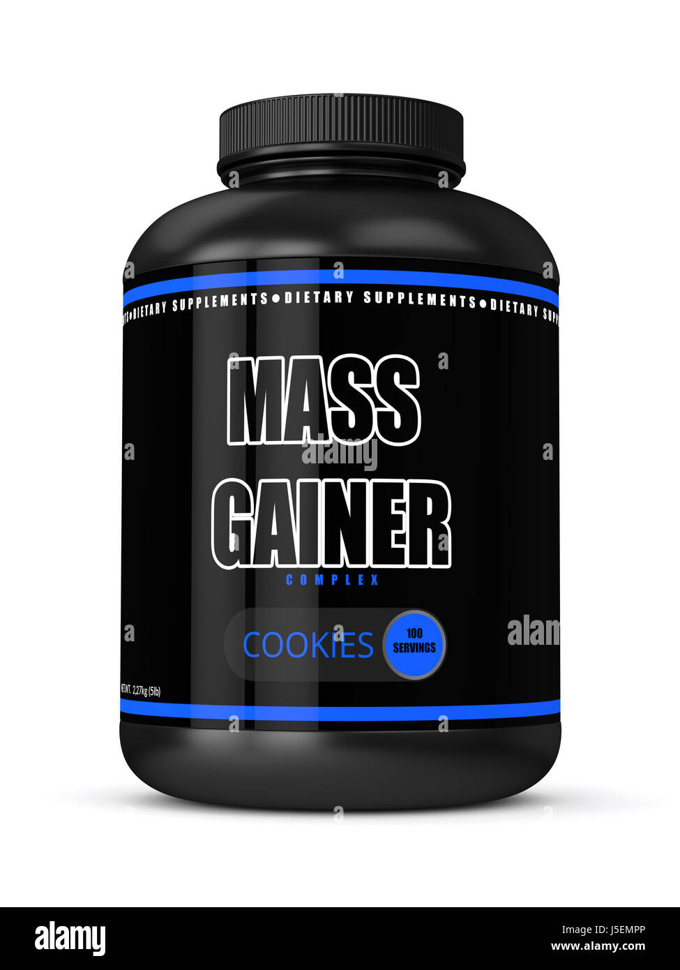3d render of mass gainer bottle isolated over white background Stock ...