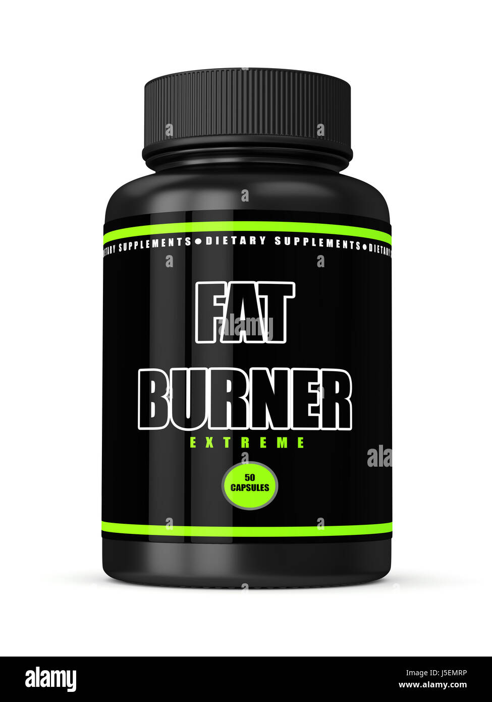 3d render of fat burner bottle isolated over white background Stock ...