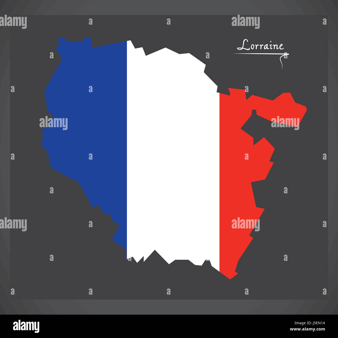 Lorraine map with French national flag illustration Stock Vector Image ...