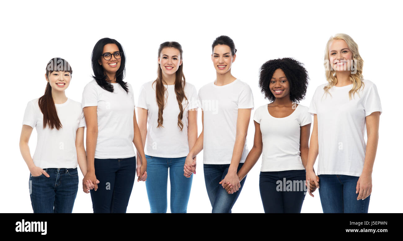 international group of happy smiling women Stock Photo - Alamy