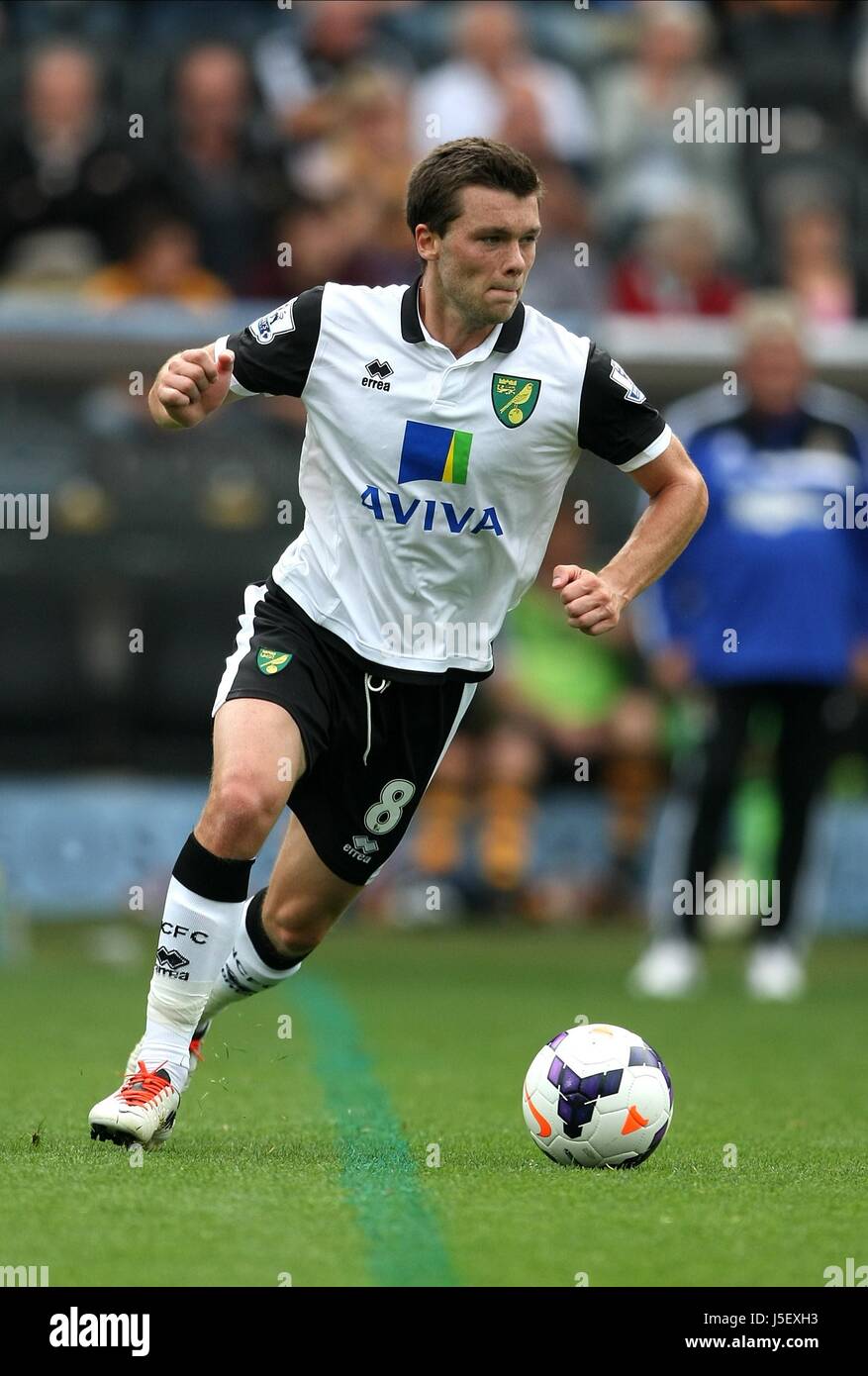 JONATHAN HOWSON NORWICH CITY FC HULL KC STADIUM ENGLAND 24 August 2013 ...