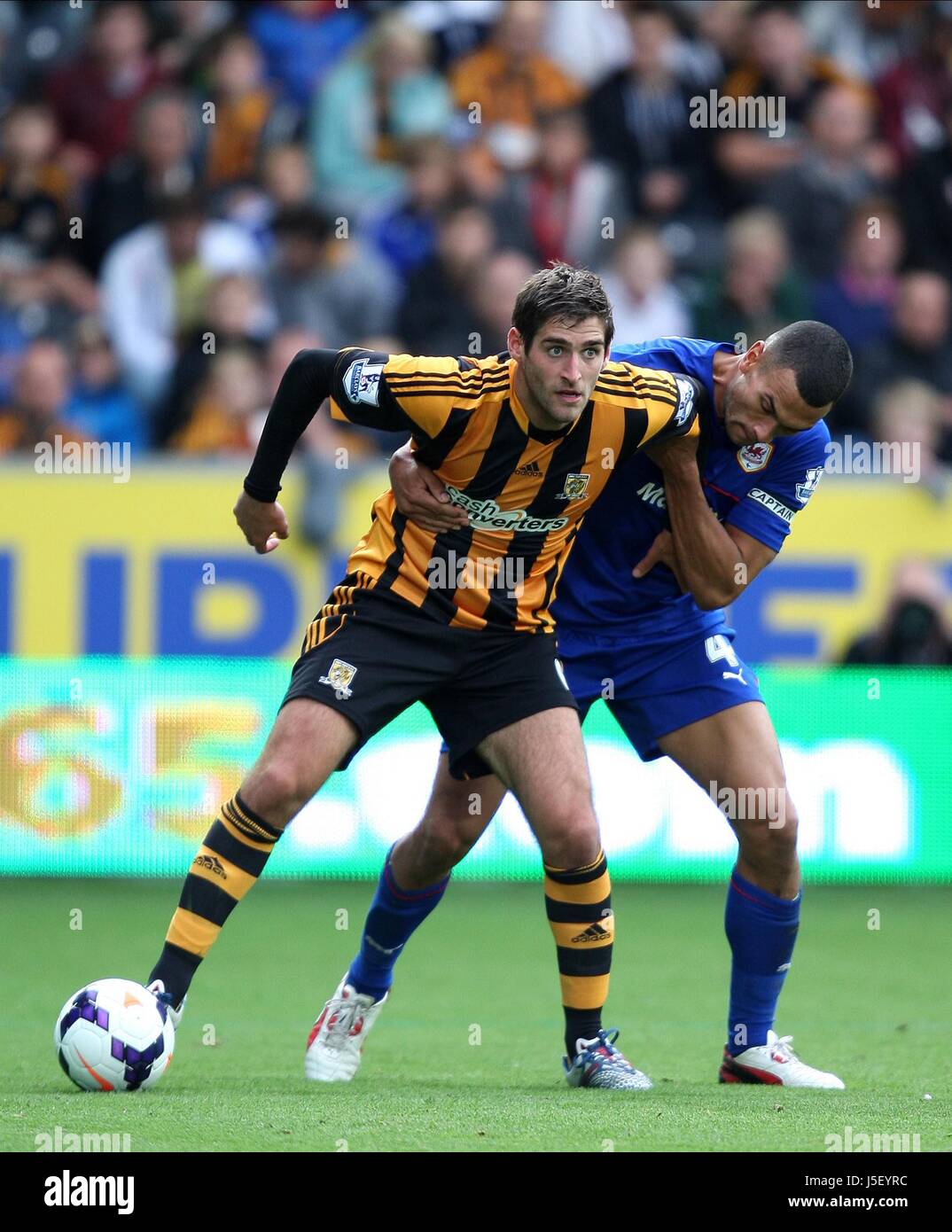 DANNY GRAHAM & STEVEN CAULKER HULL CITY TIGERS V CARDIFF CIT KC STADIUM ...