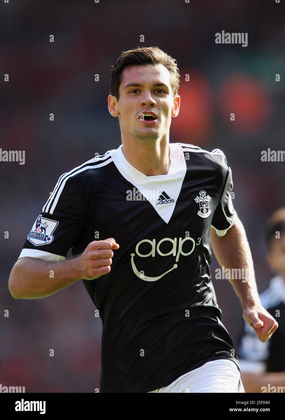 DEJAN LOVREN CELEBRATES LIVERPOOL V SOUTHAMPTON ANFIELD LIVERPOOL ...