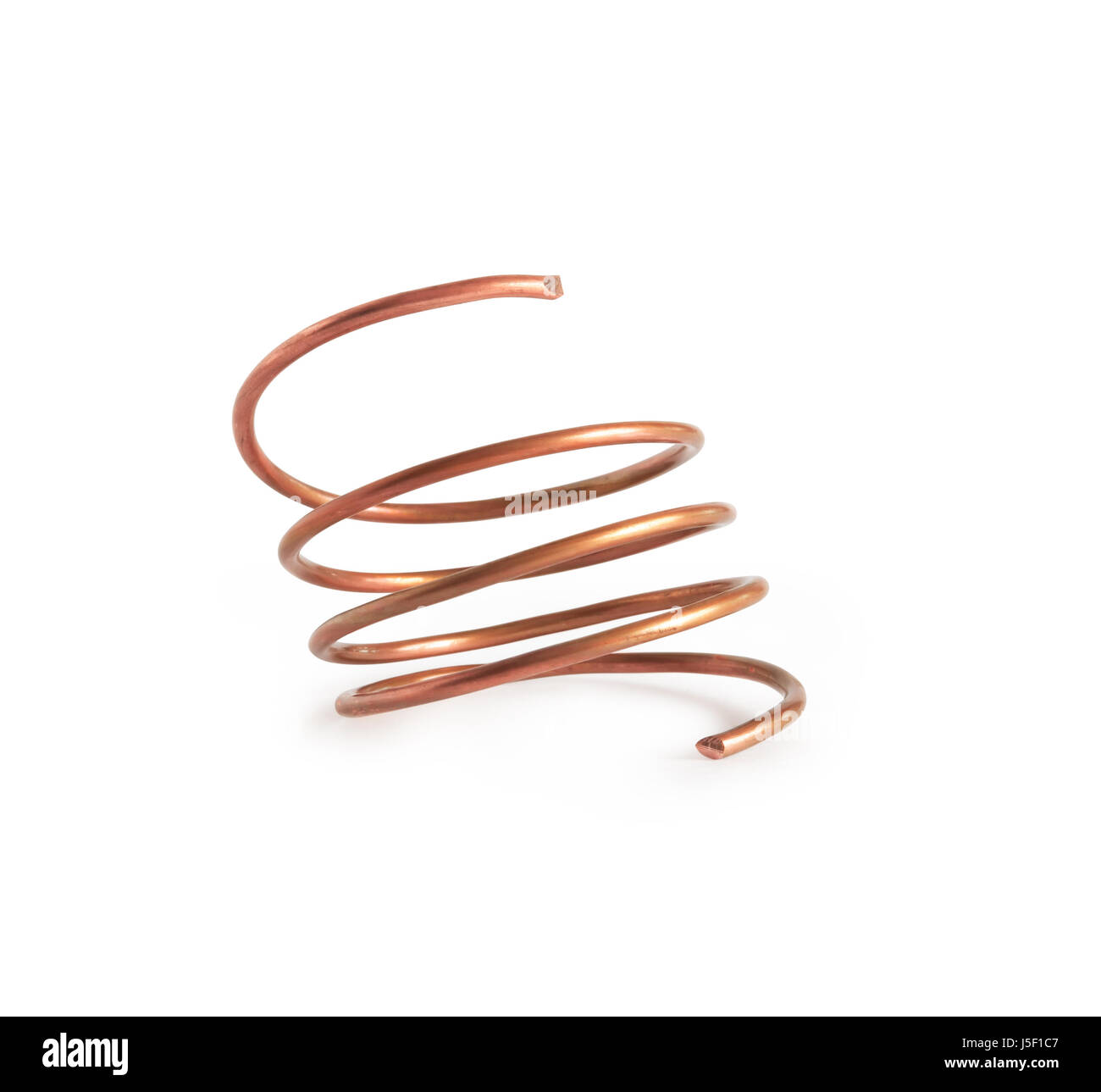 Copper wire spring on white background. Clipping path is included Stock ...