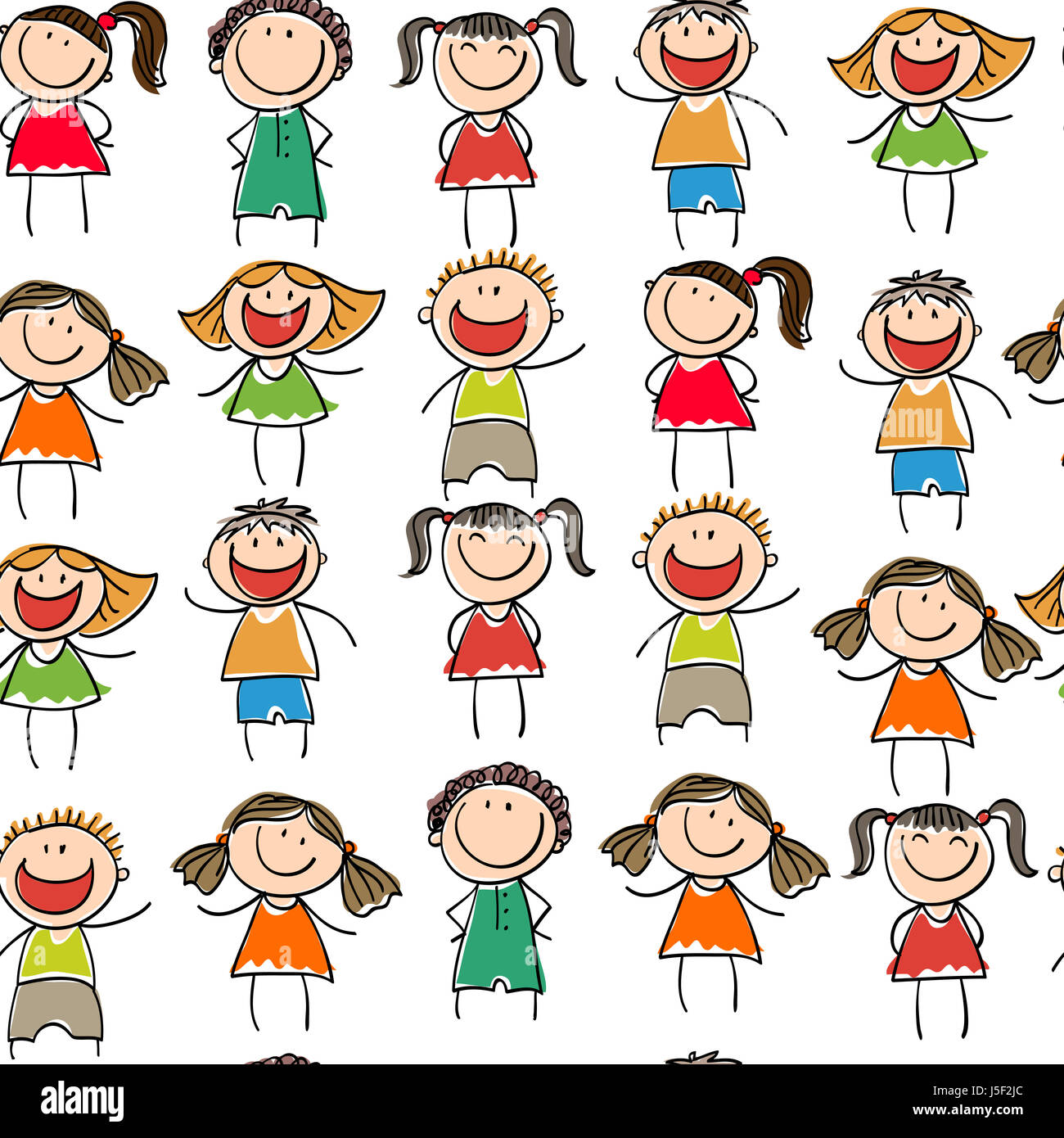 seamless pattern with children Stock Photo - Alamy