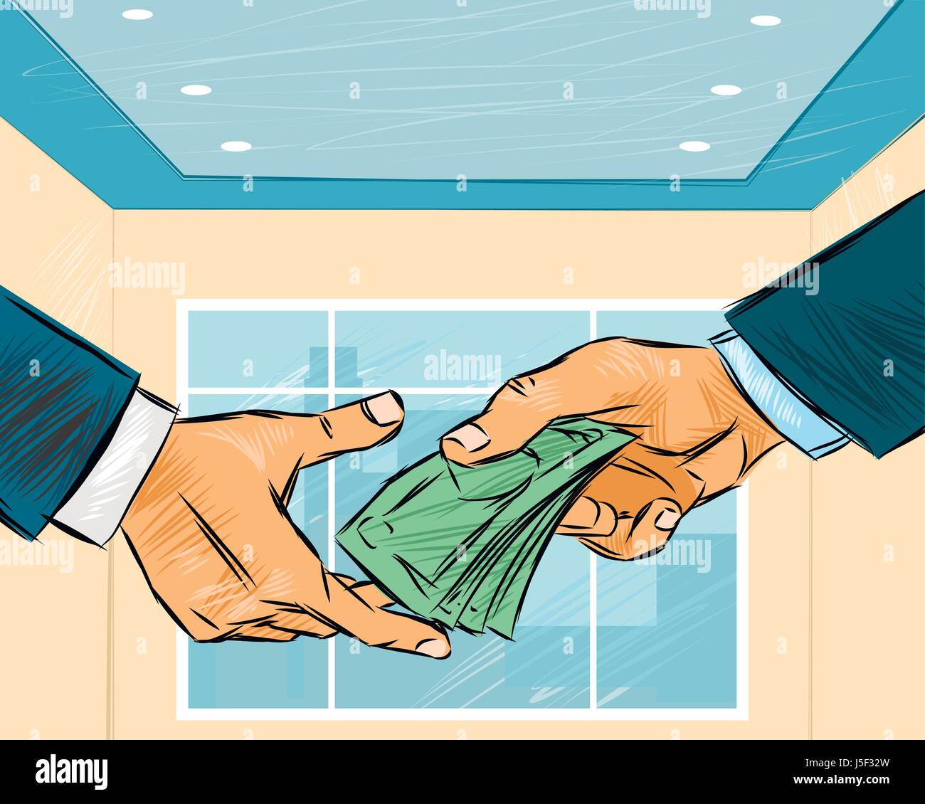 Vector illustration of a businessman giving money Stock Vector Image ...