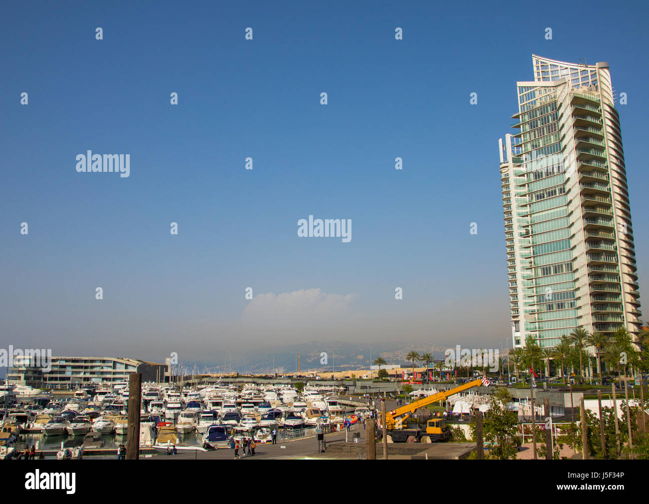 Luxury residential buildings on the corniche, Beirut Governorate ...