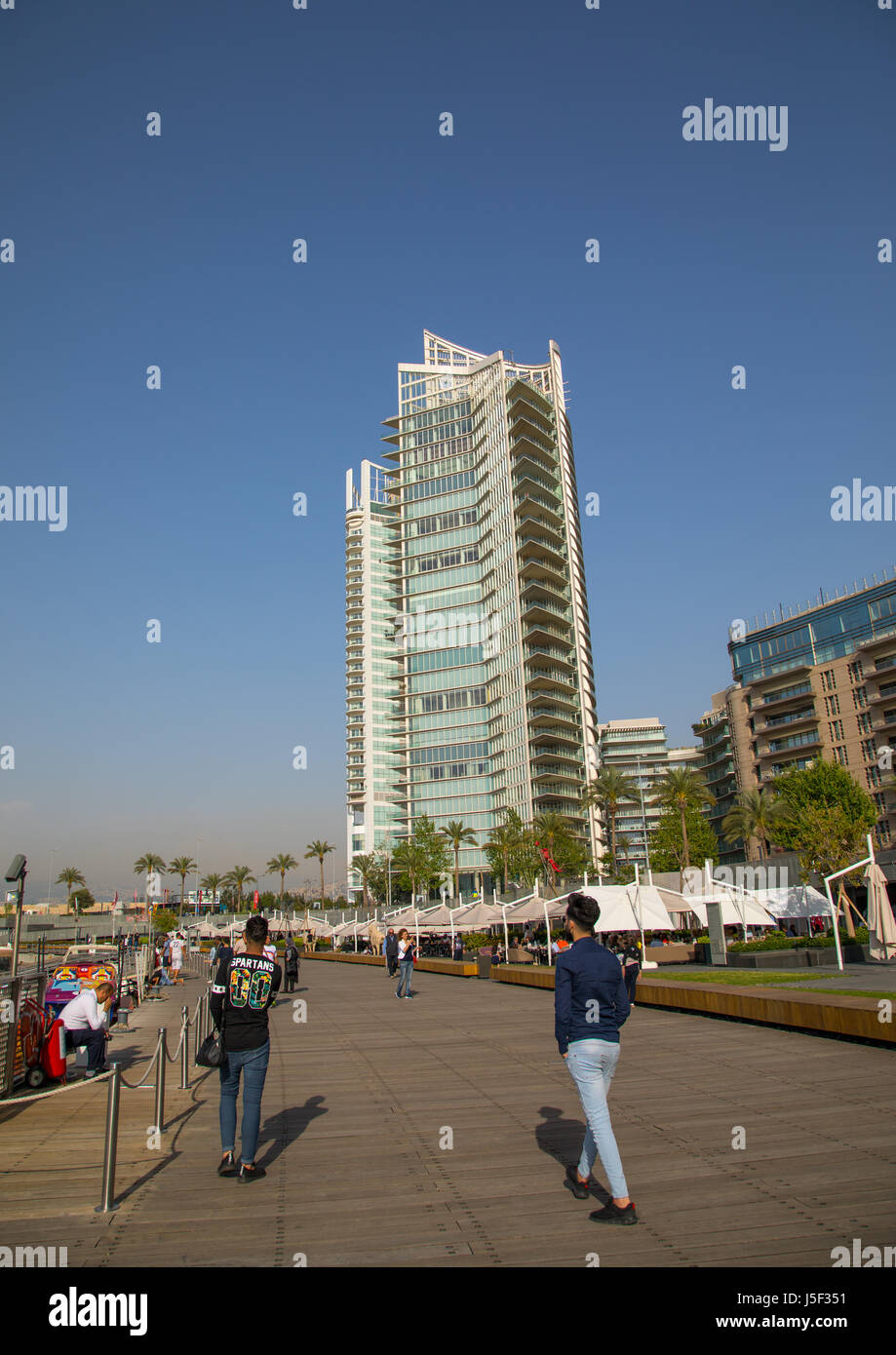 Luxury residential buildings on the corniche, Beirut Governorate ...