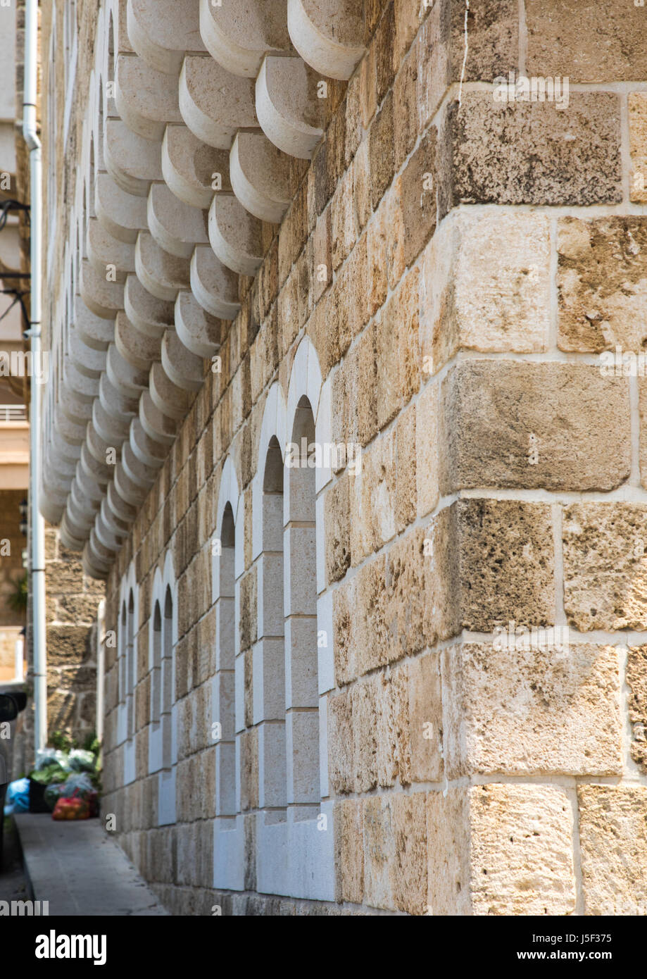 Detail from a stone building, Mount Lebanon Governorate, Byblos ...