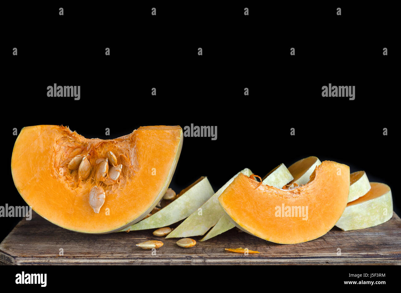 Ripe pieces of raw pumpkin Stock Photo - Alamy