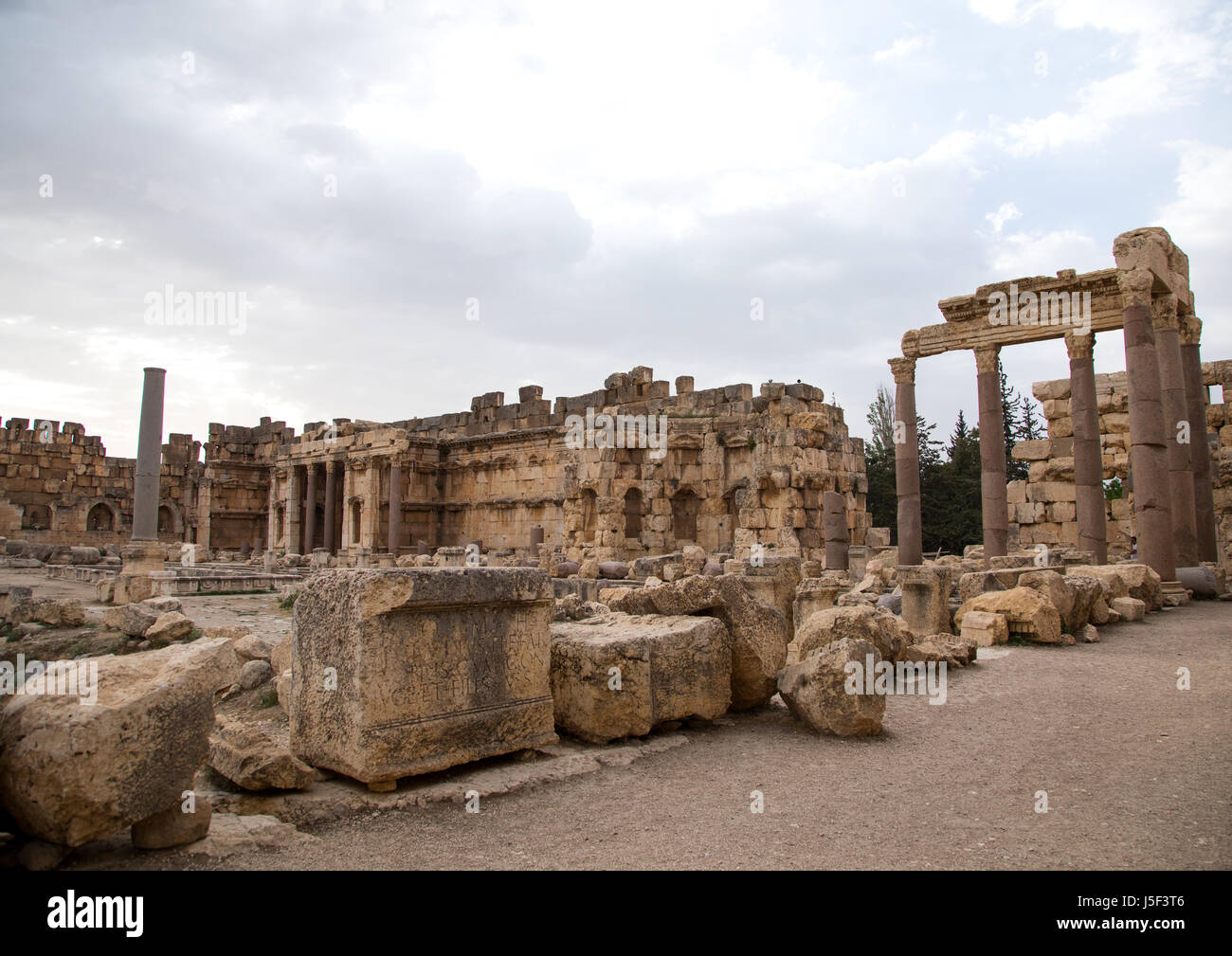 Great court of the temple complex, Beqaa Governorate, Baalbek, Lebanon ...