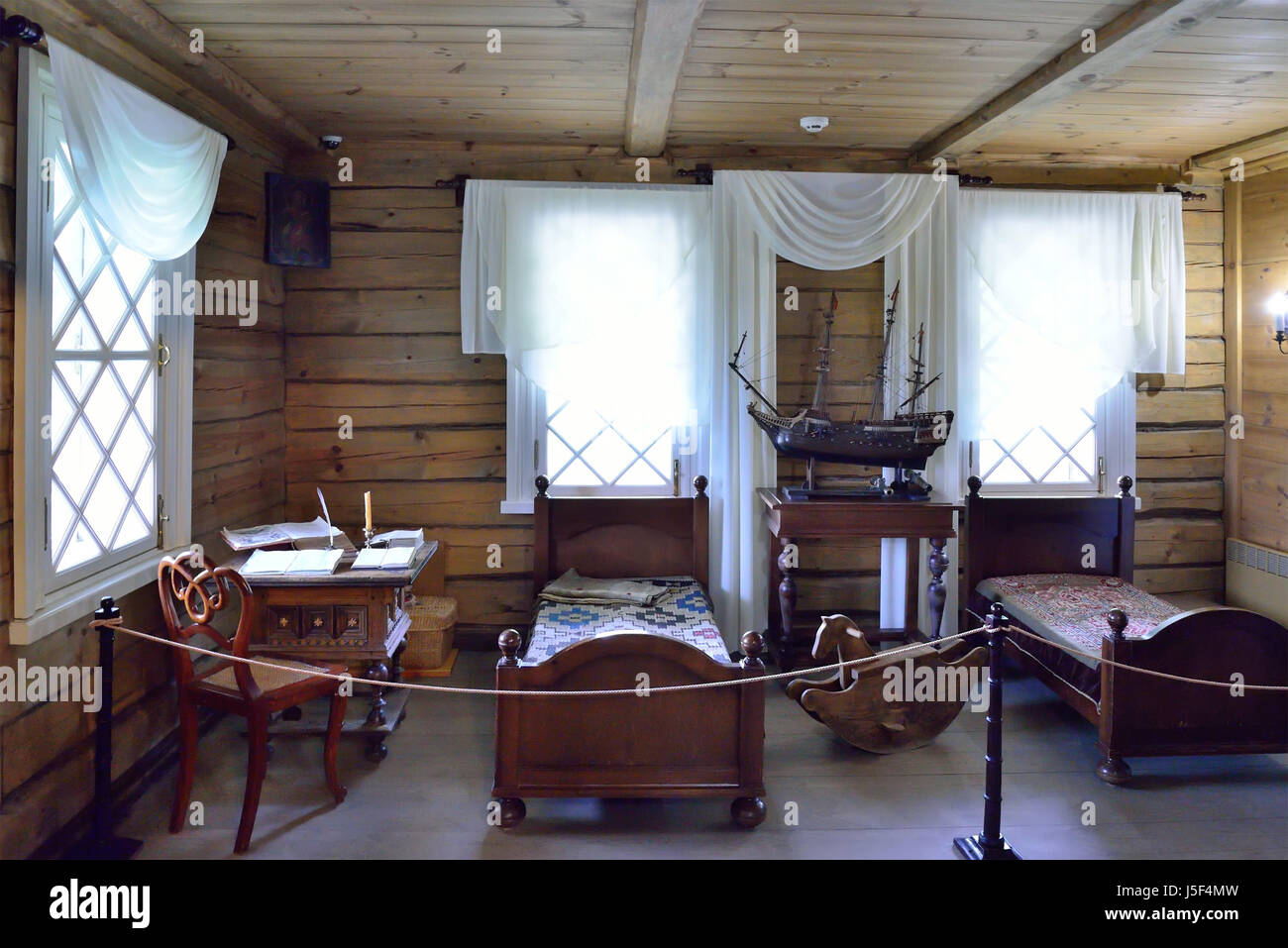 PUSHKINSKIYE GORY, RUSSIA - MAY 18, 2016: Old house Hannibal in the ...