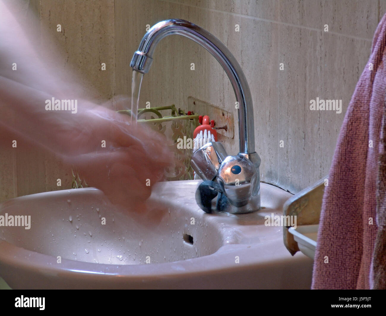 hand hands purify cleanliness wash basin wash washing tap towel ...