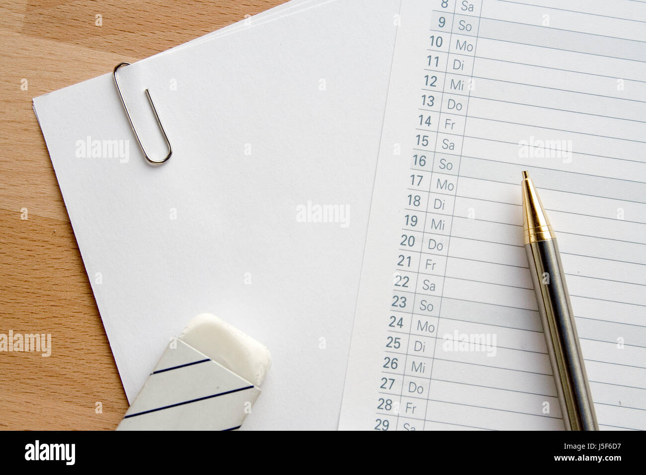 office note memo plan slip desk wood blank european caucasian date time ...