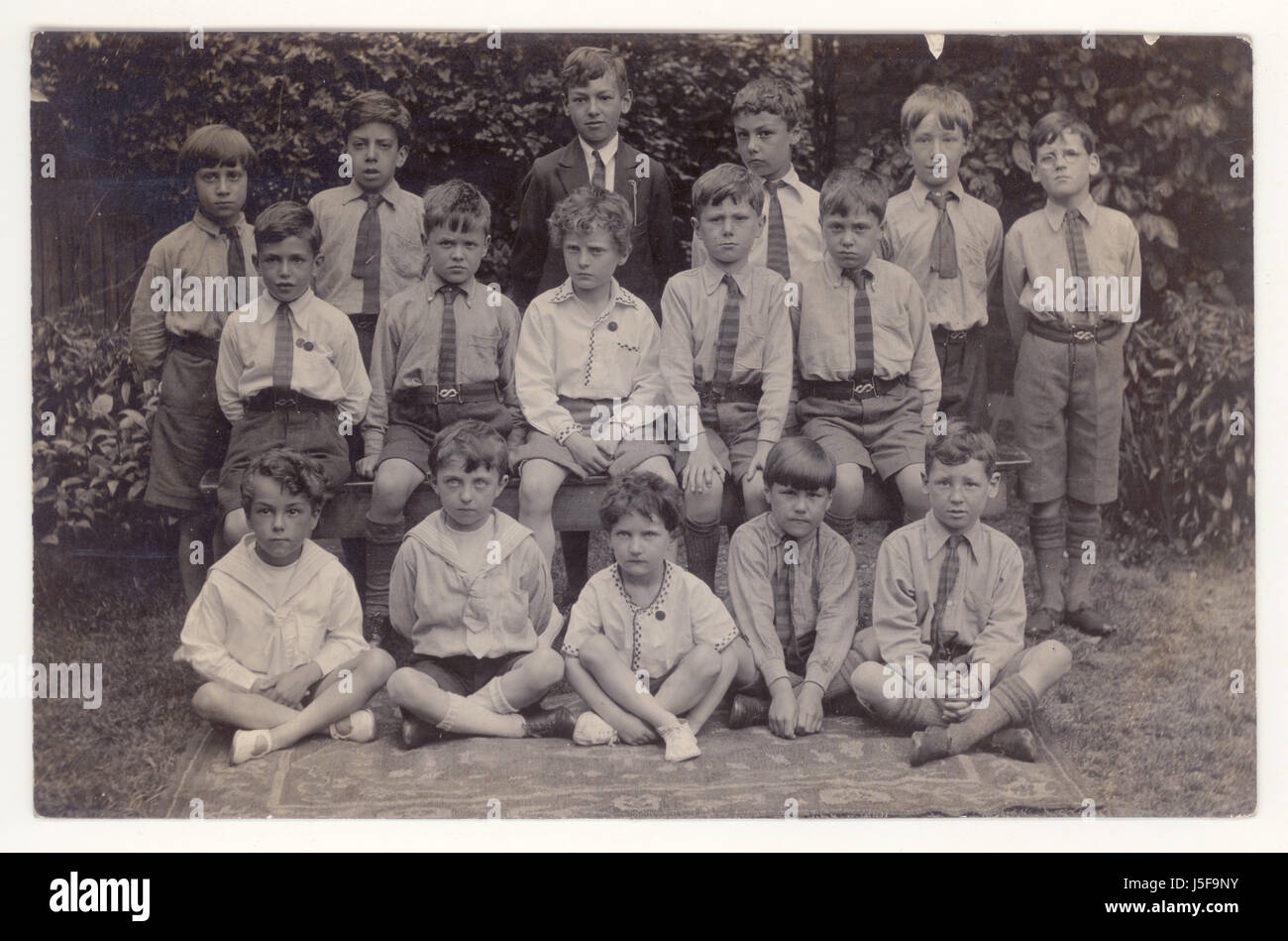 Postcard of smart school boys, junior age, Haslemere School, Chiswick ...