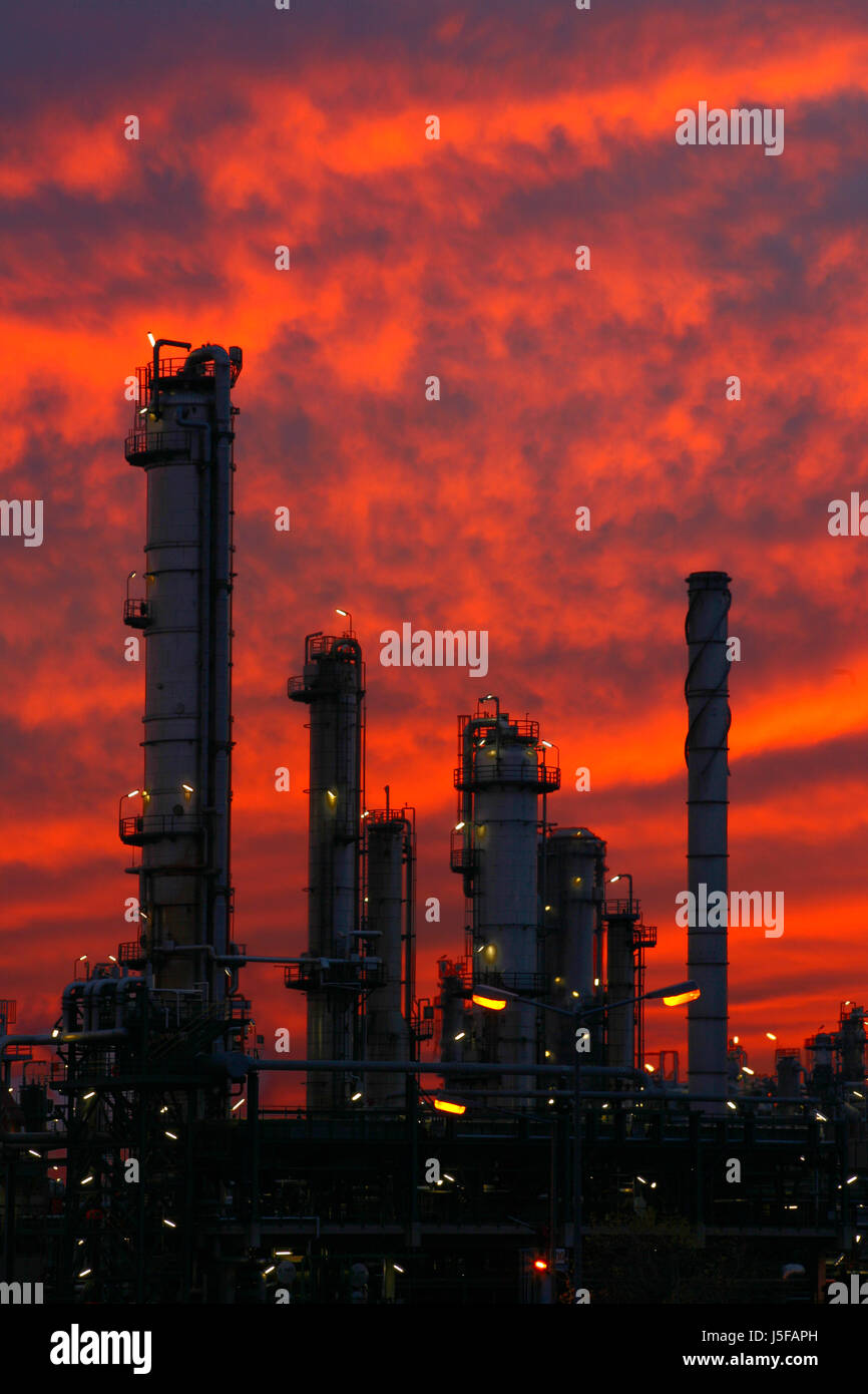 industry science engineering night photograph industrial plant sunset ...