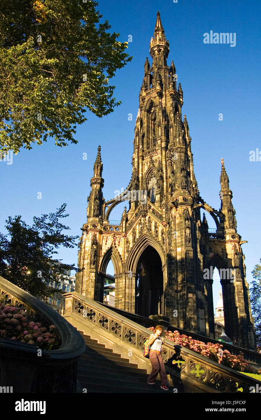 monument scotland edinburgh blue stairs tower monument tree park ...