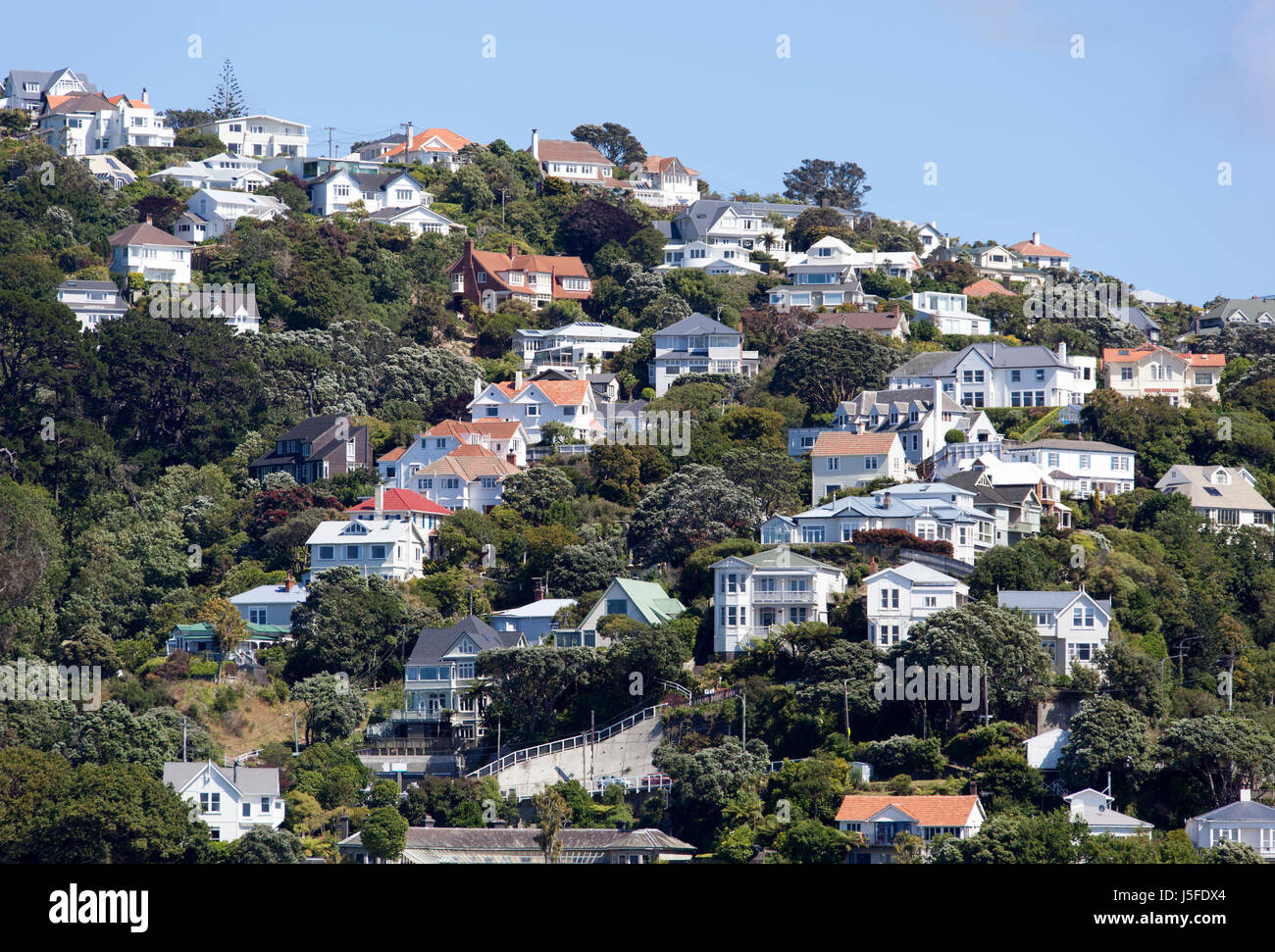 Houses of Wadestown, the northern suburb of Wellington city (New ...