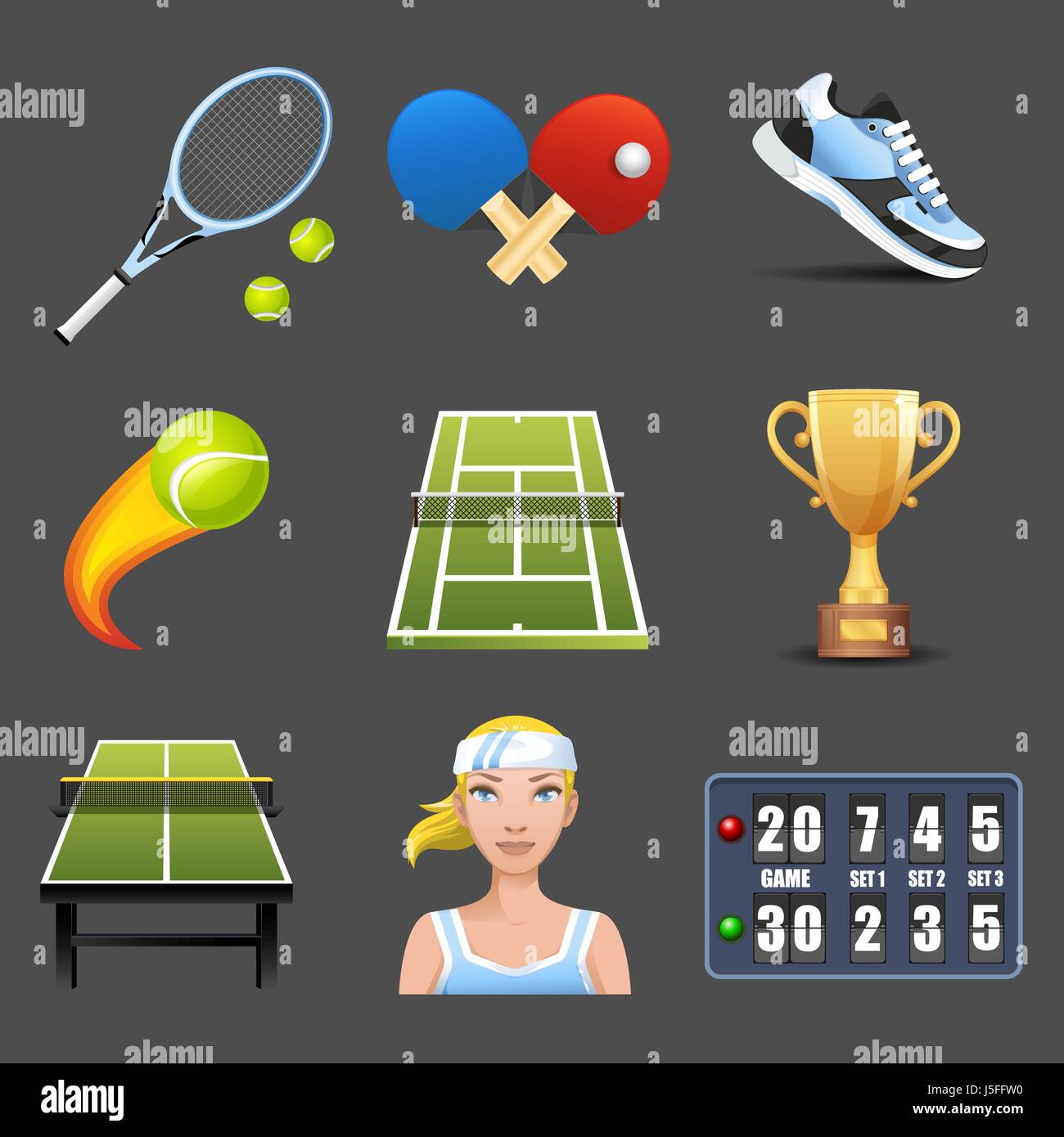 vector tennis icon set Stock Vector Image & Art - Alamy