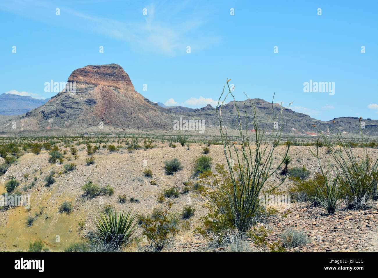 Castolon Peak (Cerro Castellan) creates a dramatic landscape in the ...