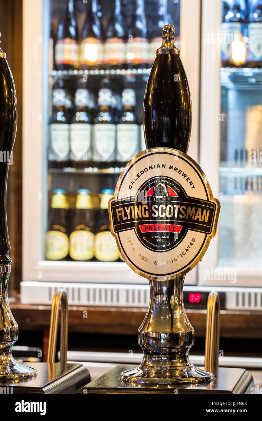 Beer Taps in Pub Edinburgh Waverley Station Stock Photo - Alamy