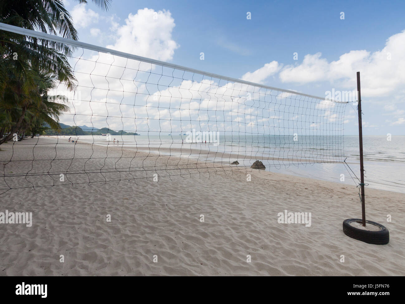 Volleyball net on the beach Stock Photo - Alamy