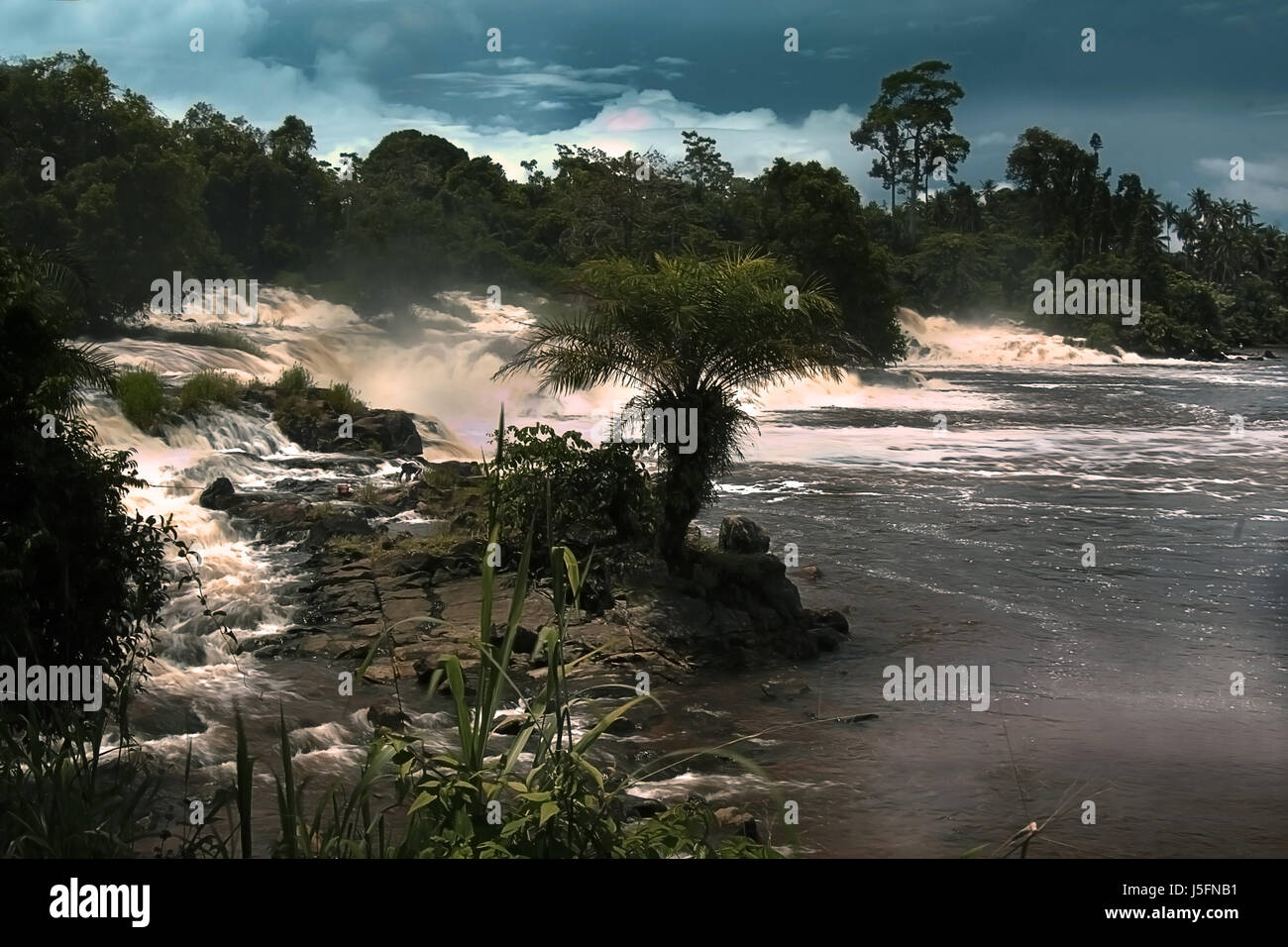 africa waterfall cameroon current of the river salt water sea ocean ...