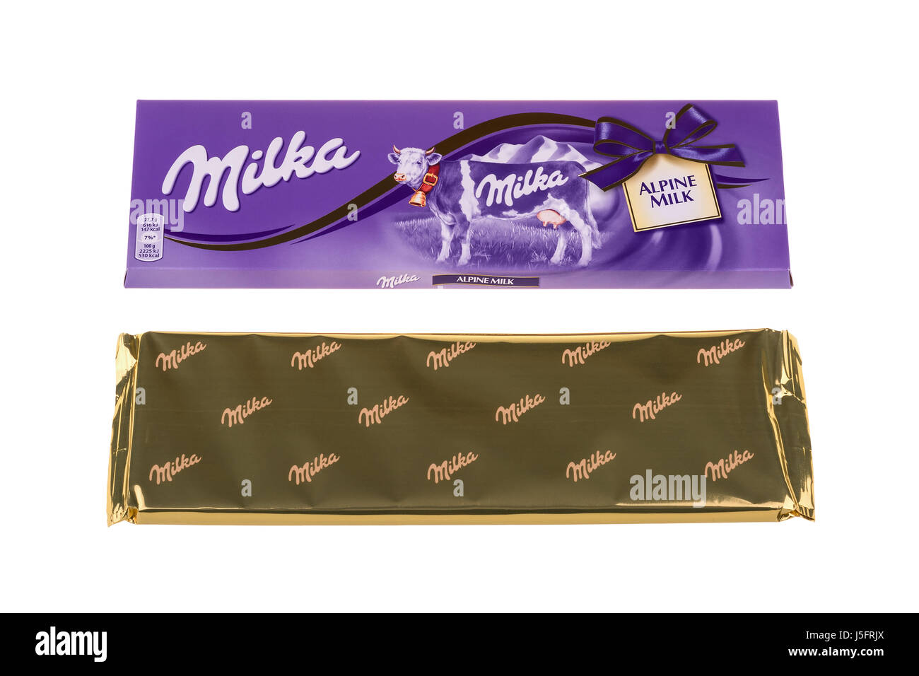 BURGAS, BULGARIA - MAY 17, 2017: Milka Swiss milk chocolate bar ...