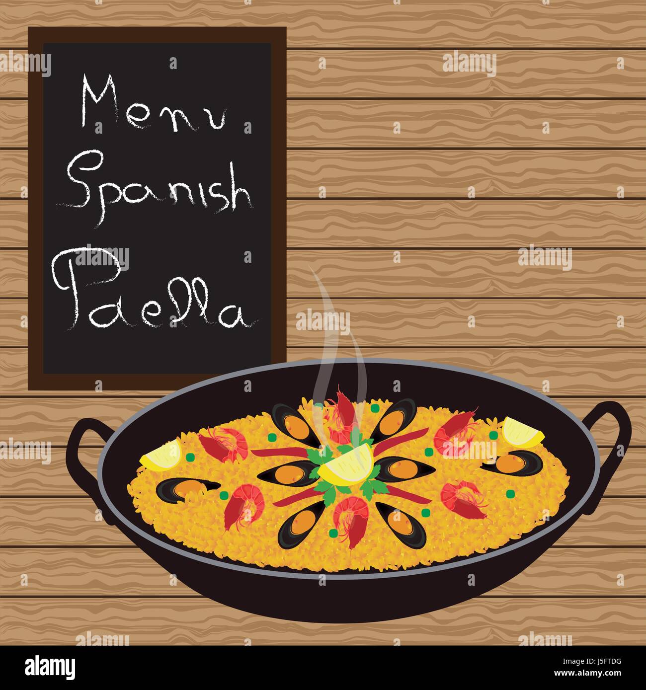 Seafood paella spain Stock Vector Images - Alamy