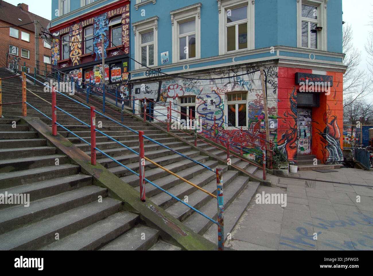 blue stairs historical story houses metropolis house home dwelling ...