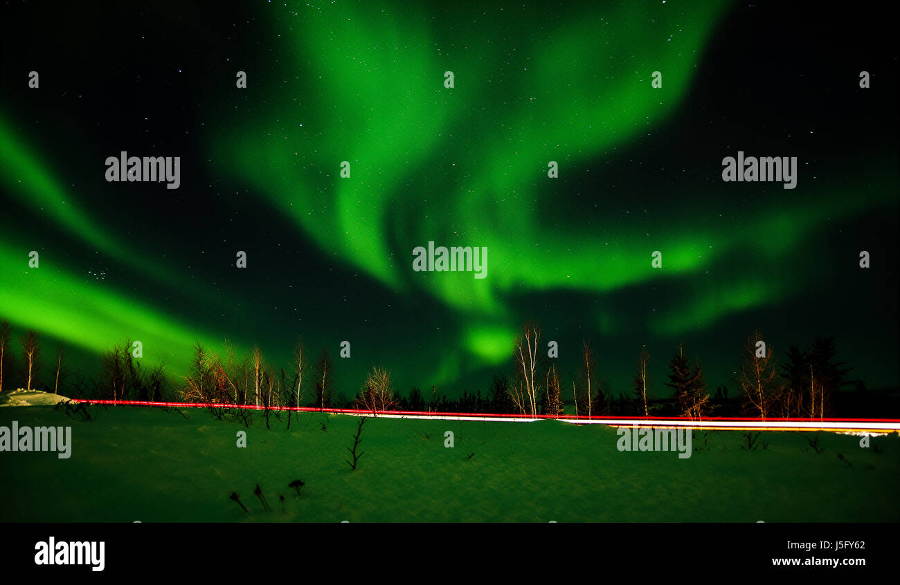 The Northern Lights of Lutsel K'e, Northwest Territories, Canada Stock ...