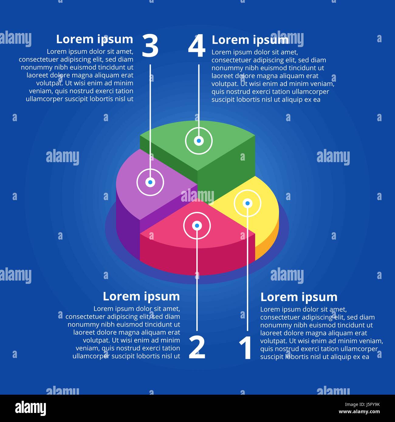 Pie chart on isolated background. Isometric pie charts different Stock Vector Image & Art - Alamy