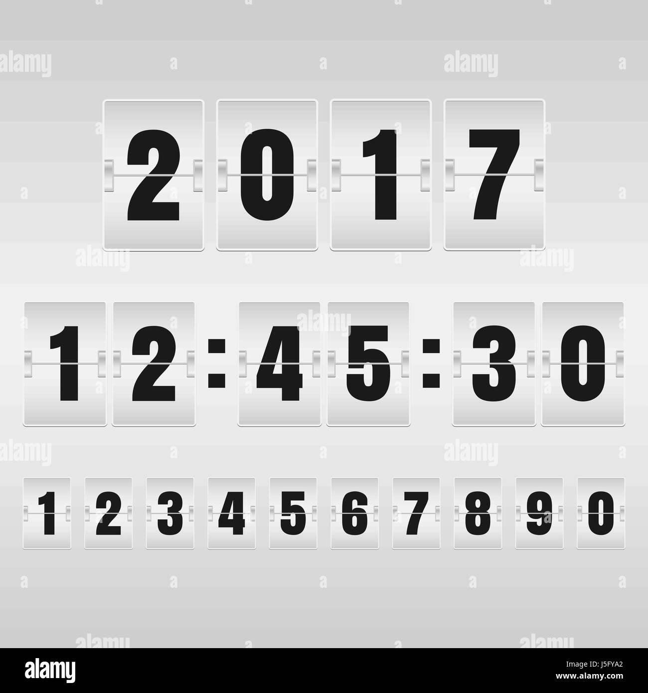 Countdown timer and mechanical scoreboard with different numbers Stock Vector Image & Art - Alamy