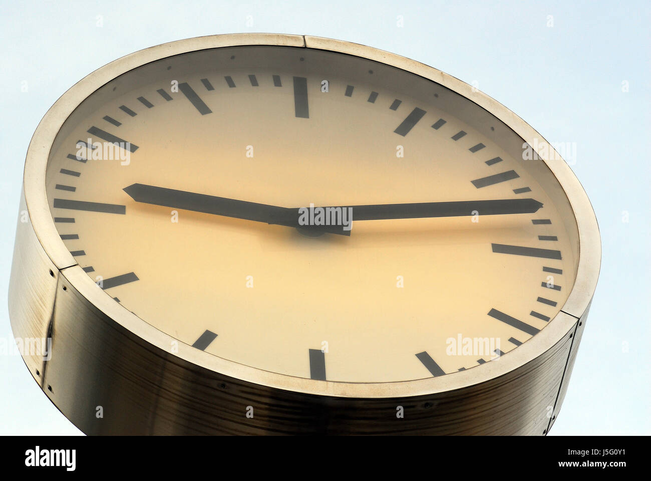 blank european caucasian clock silver pointer date time time indication ...