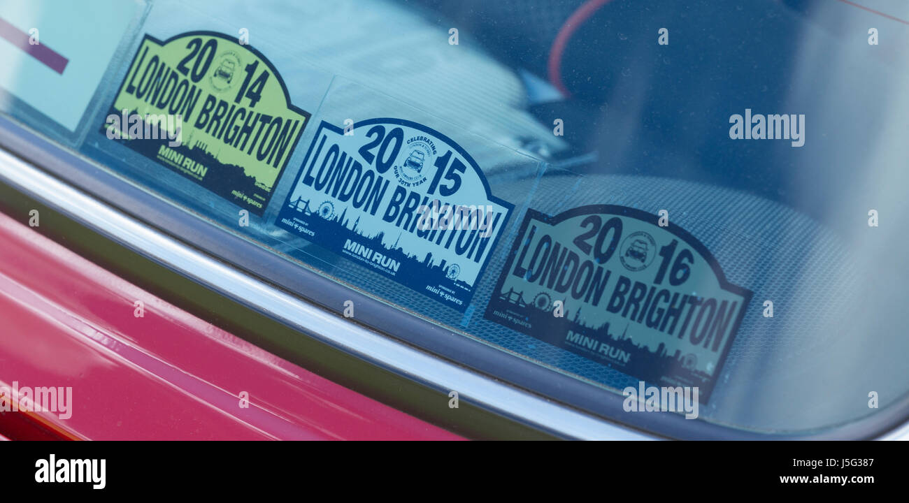London to Brighton Car Window Stickers Stock Photo - Alamy