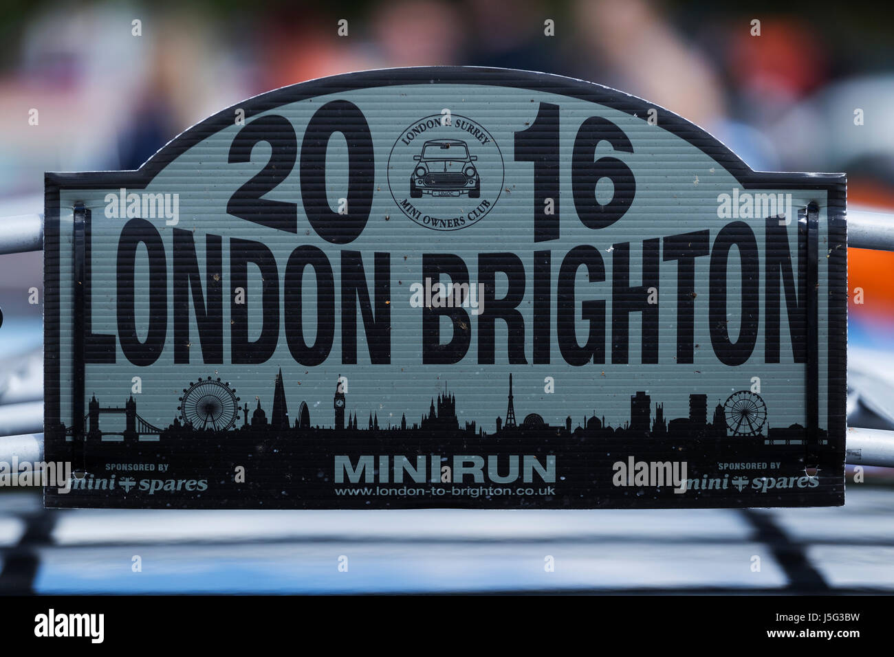 London to Brighton 2016 Car Run Sign Stock Photo - Alamy