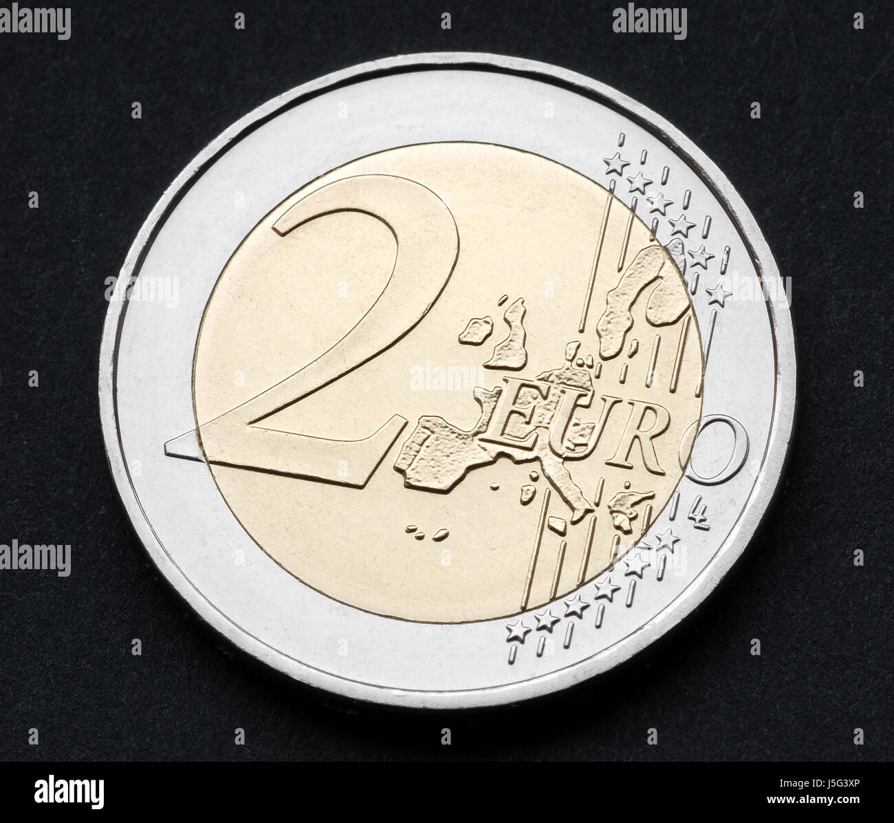 2 euros on a black background Stock Photo - Alamy