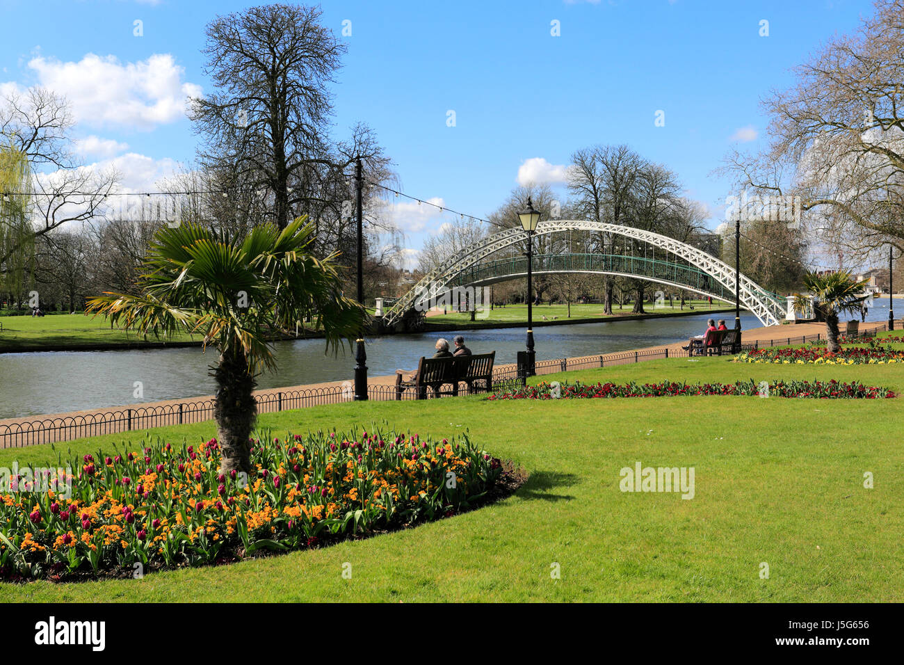The Butterfly Bridge over the River Great Ouse, Bedford town ...